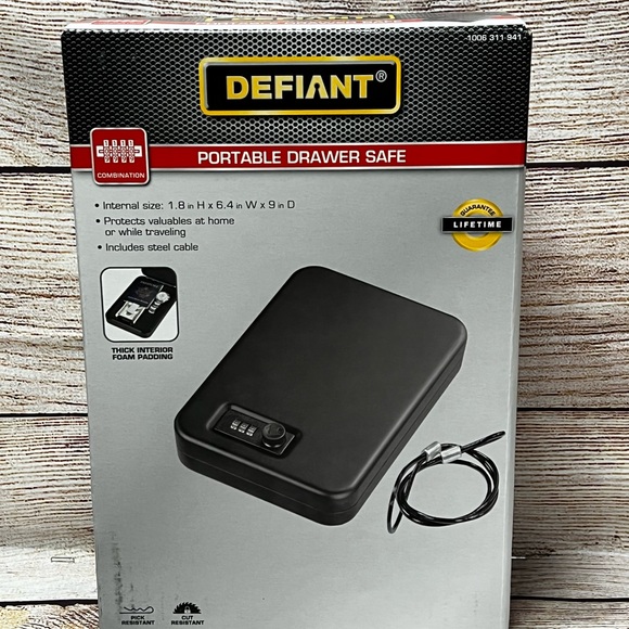 defiant | Storage & Organization | Defiant Portable Drawer Safe 3 Digit ...